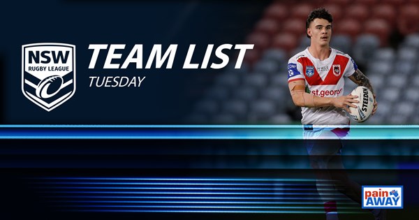 Team List Tuesday | Major Comps Round 22 | NSWRL